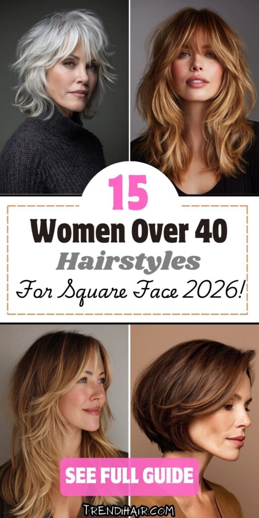 15 Best Women Over 40 Hairstyles for Square Face